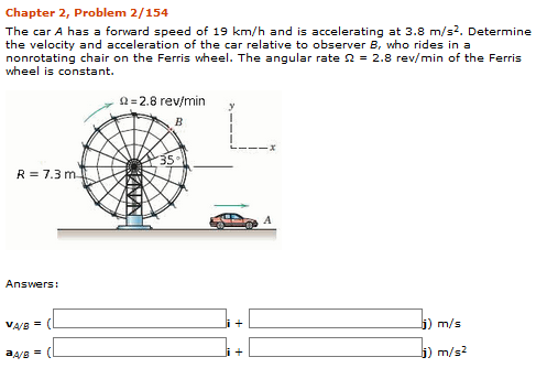 Solved Chapter 2, Problem 2/154 The car A has a forward | Chegg.com