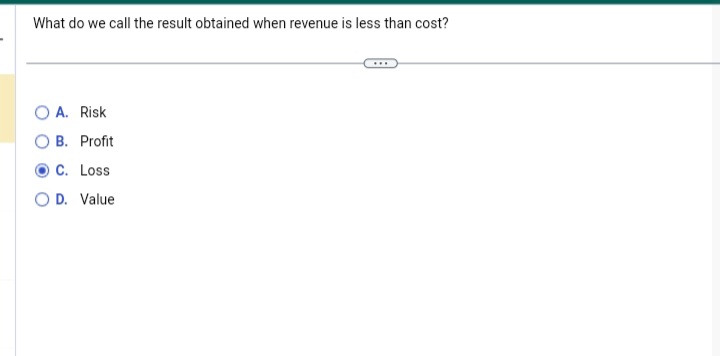 Solved What do we call the result obtained when revenue is | Chegg.com