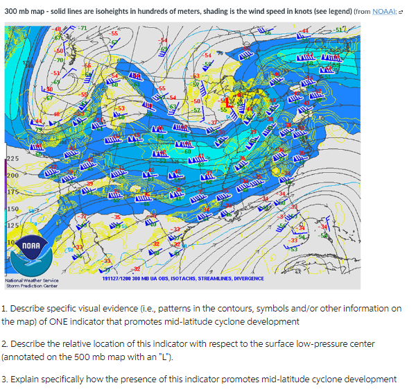 Solved 300 mb map - solid lines are isoheights in hundreds | Chegg.com