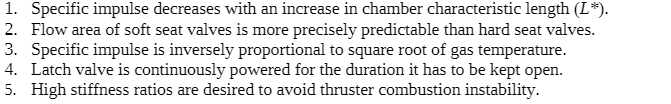 Solved 1. Specific impulse decreases with an increase in | Chegg.com