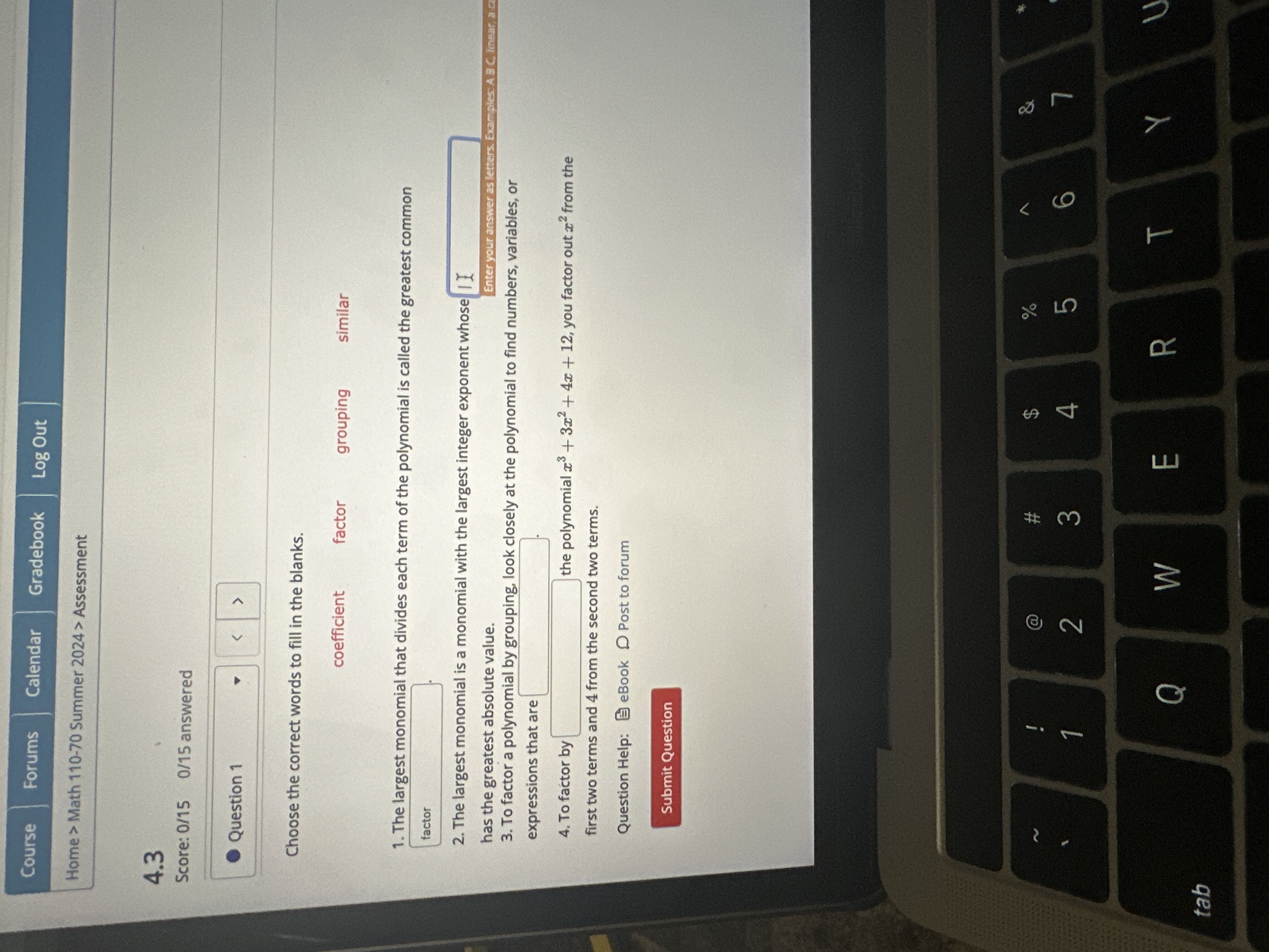 Solved Choose the correct words to fill in the | Chegg.com