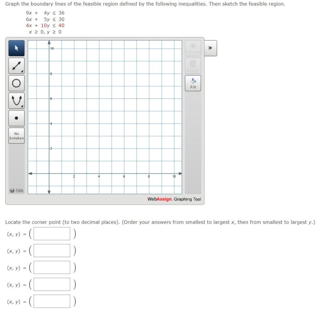 Solved Graph the boundary lines of the feasible region | Chegg.com