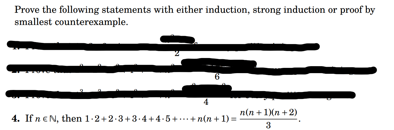 Solved Prove the following statements with either induction, | Chegg.com