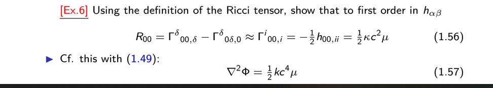 Solved = — [Ex.6] Using the definition of the Ricci tensor, | Chegg.com