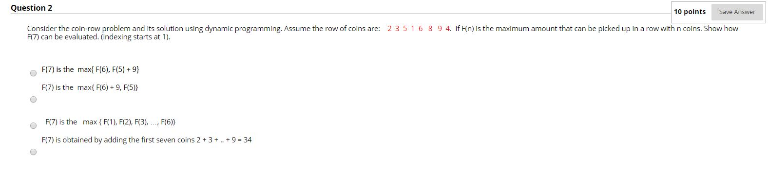 Solved Question 2 10 points Save Answer Consider the | Chegg.com