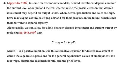 Solved 4. (Appendix 9.BC ) In some macroeconomic models, | Chegg.com