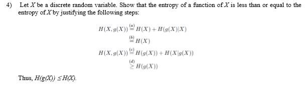 Solved 4) Let X be a discrete random variable. Show that the | Chegg.com