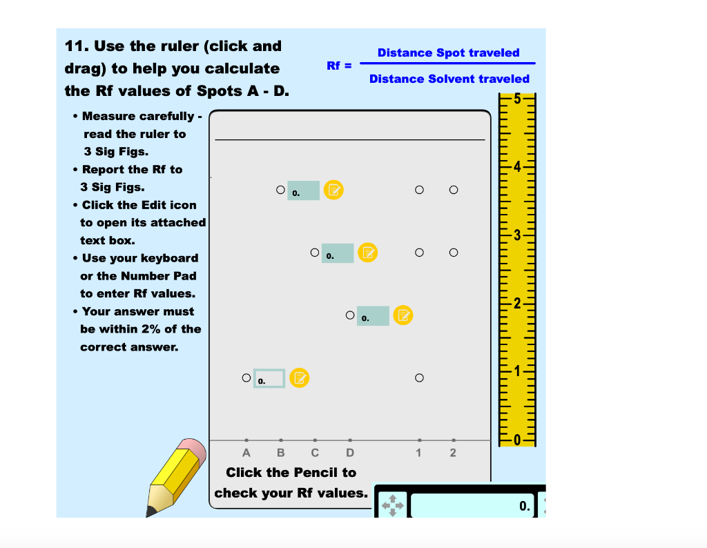 Solved Distance Spot traveled RF = Distance Solvent traveled | Chegg.com