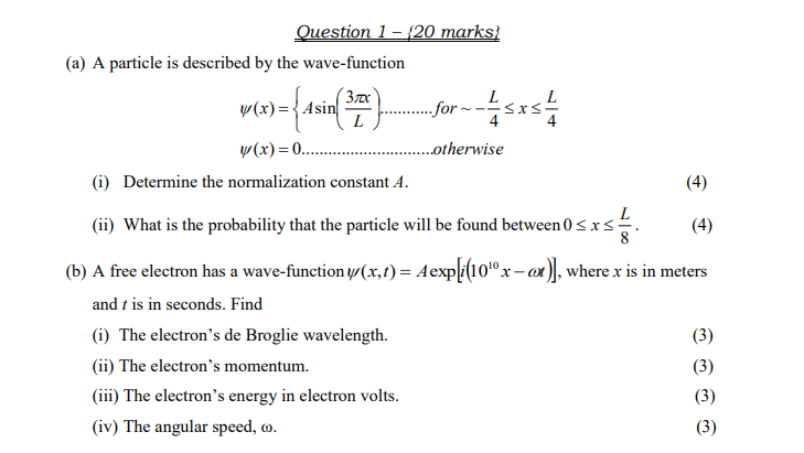 Solved (a) A particle is described by the wave-function | Chegg.com