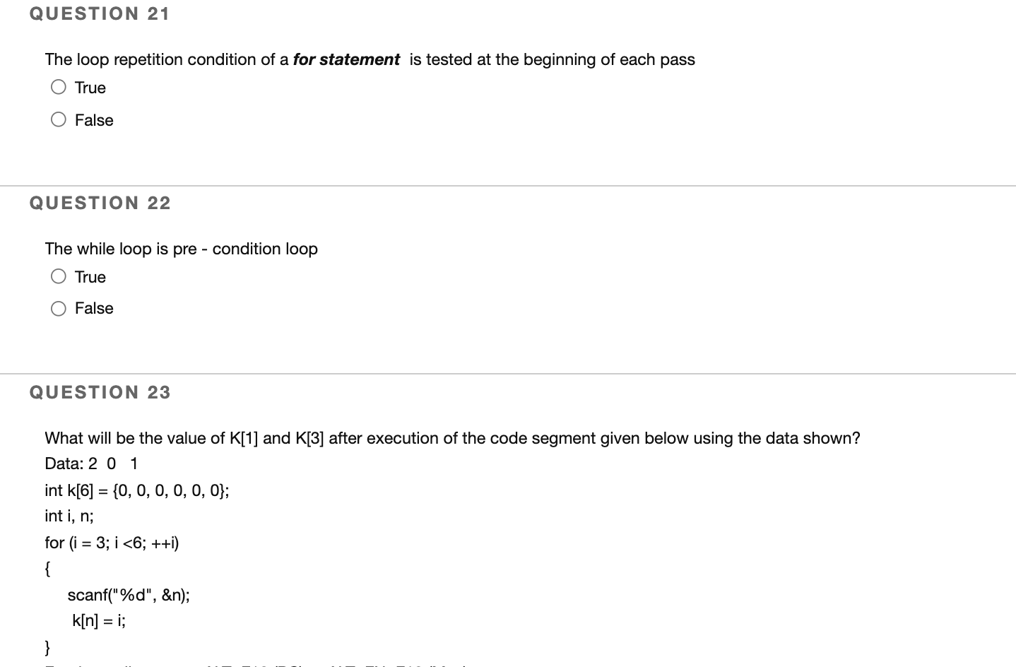 Solved QUESTION 21 The loop repetition condition of a for | Chegg.com
