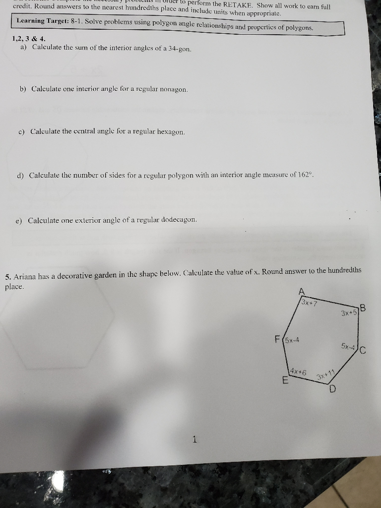 Regular Nonagon Angles
