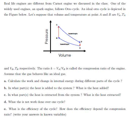 Real life engines are different from Carnot engine we | Chegg.com