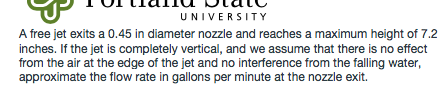 Solved UNIVERSITY A free jet exits a 0.45 in diameter nozzle | Chegg.com