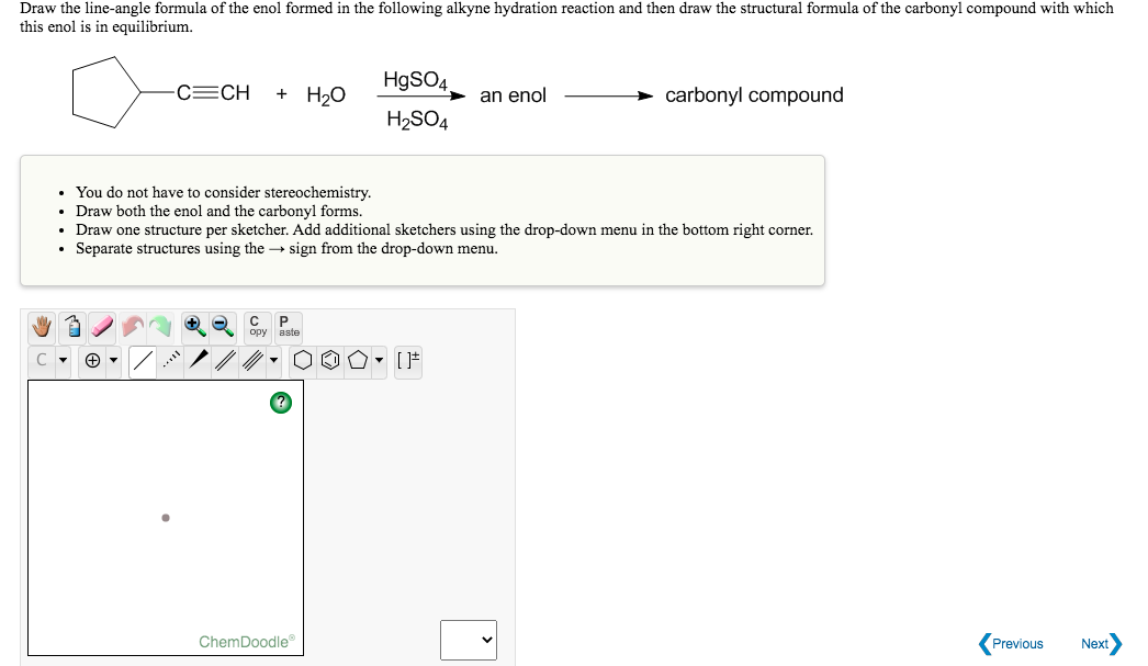 Solved Draw the line-angle formula of the enol formed in the | Chegg.com