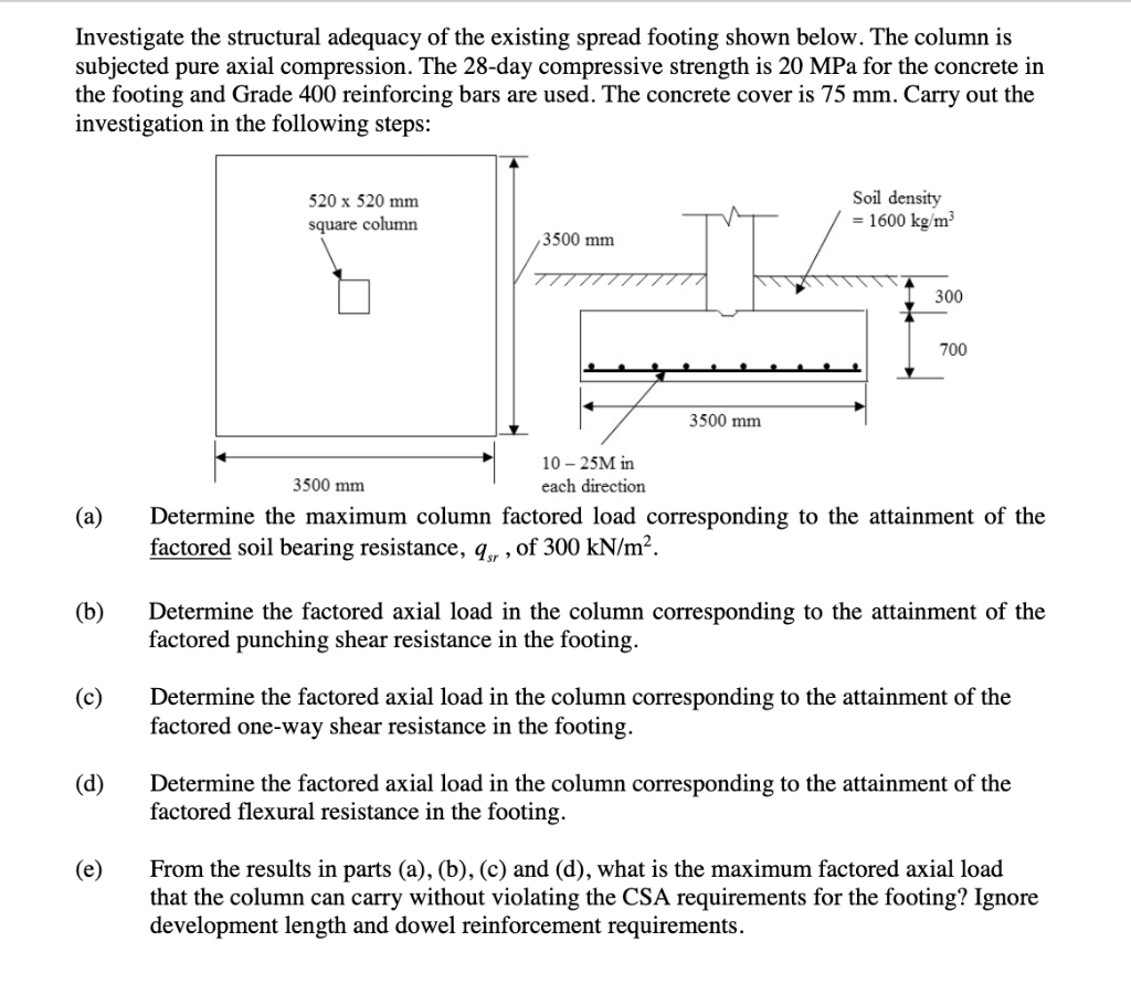 Investigate the structural adequacy of the existing | Chegg.com