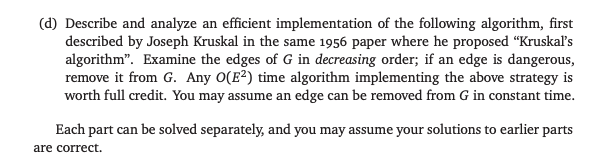 Solved а 2. Most classical minimum spanning tree algorithms | Chegg.com