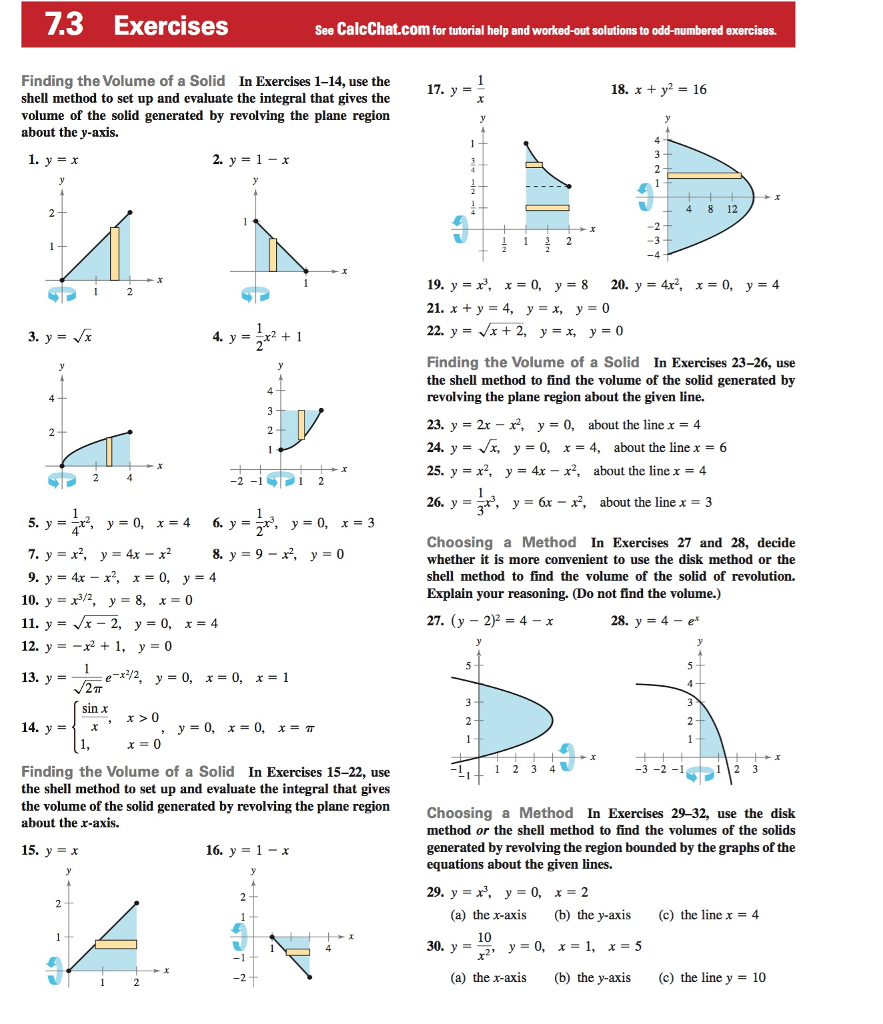 Solved 7.3 Exercises See CalcChat.com for tutorial help and | Chegg.com