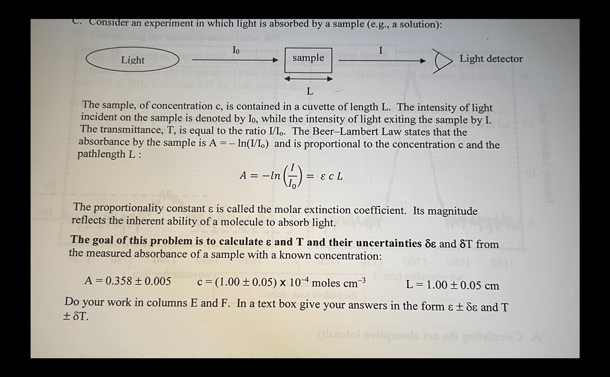 Solved C. ﻿Consider an ﻿experiment in ﻿which light | Chegg.com