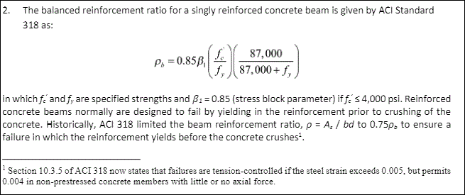 2. The balanced reinforcement ratio for a singly | Chegg.com