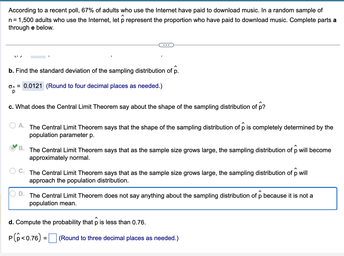 Solved According to a recent poll, 67% of adults who use the | Chegg.com