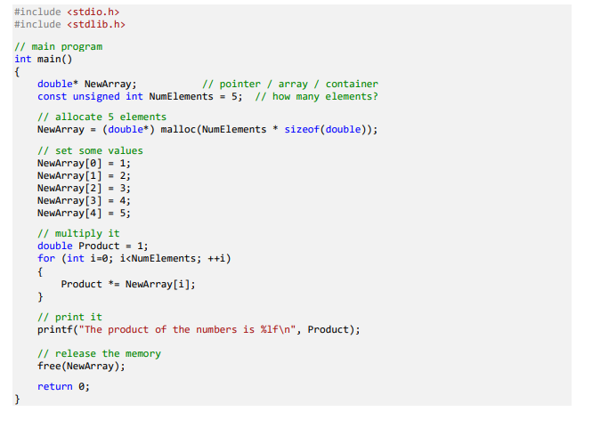 Solved Use C++ 1. Modify the program to have two free() | Chegg.com