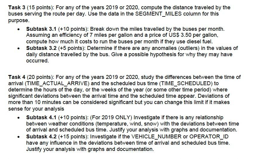Task 3 (15 points): For any of the years 2019 or | Chegg.com