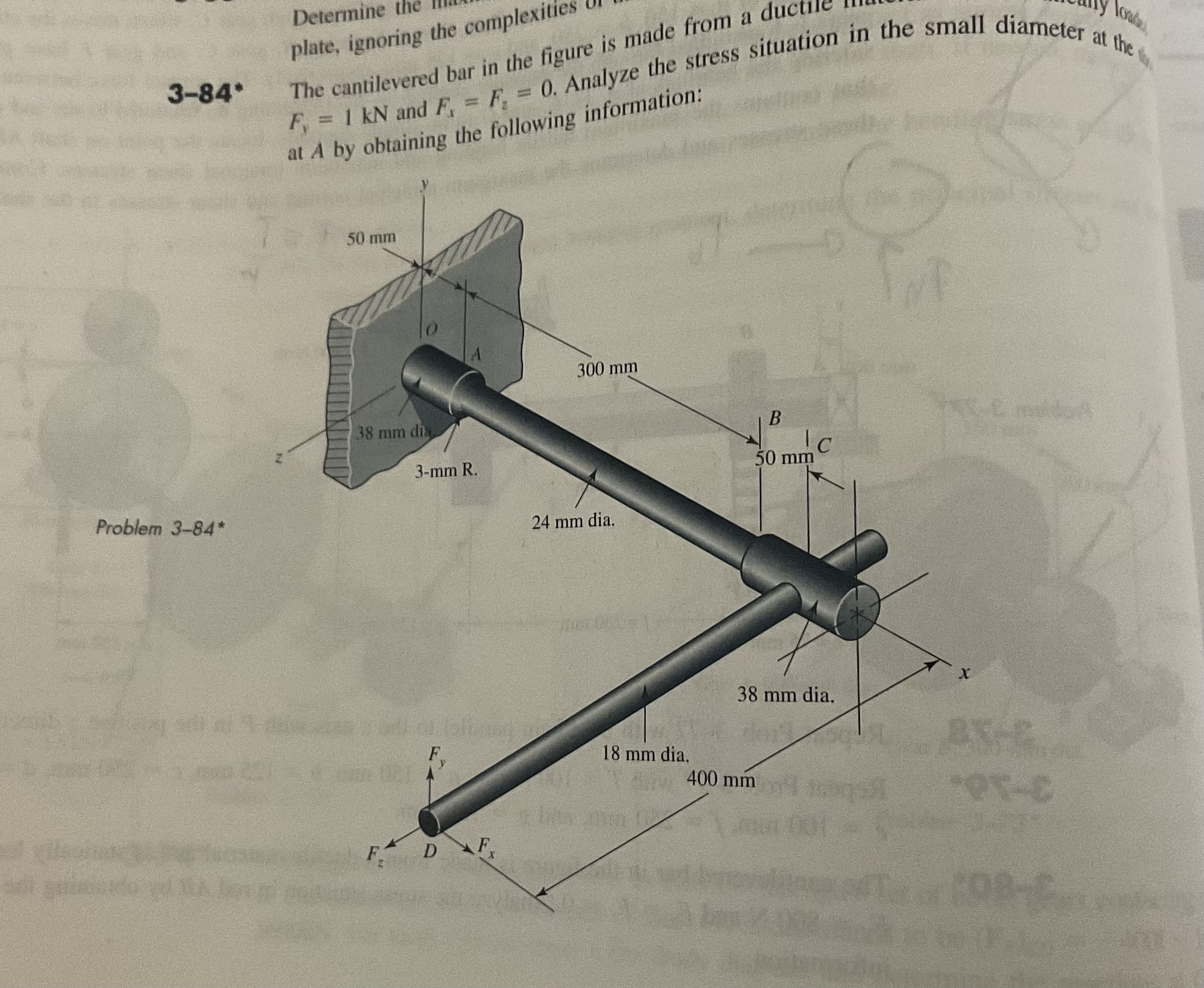Solved the complexities orF1=1kN ﻿and Fx=Fz=0. ﻿Analyze the | Chegg.com