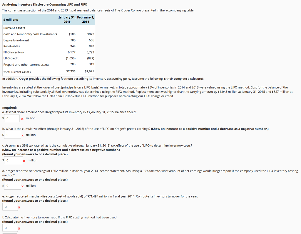 Solved Analyzing Inventory Disclosure Comparing LIFO and | Chegg.com