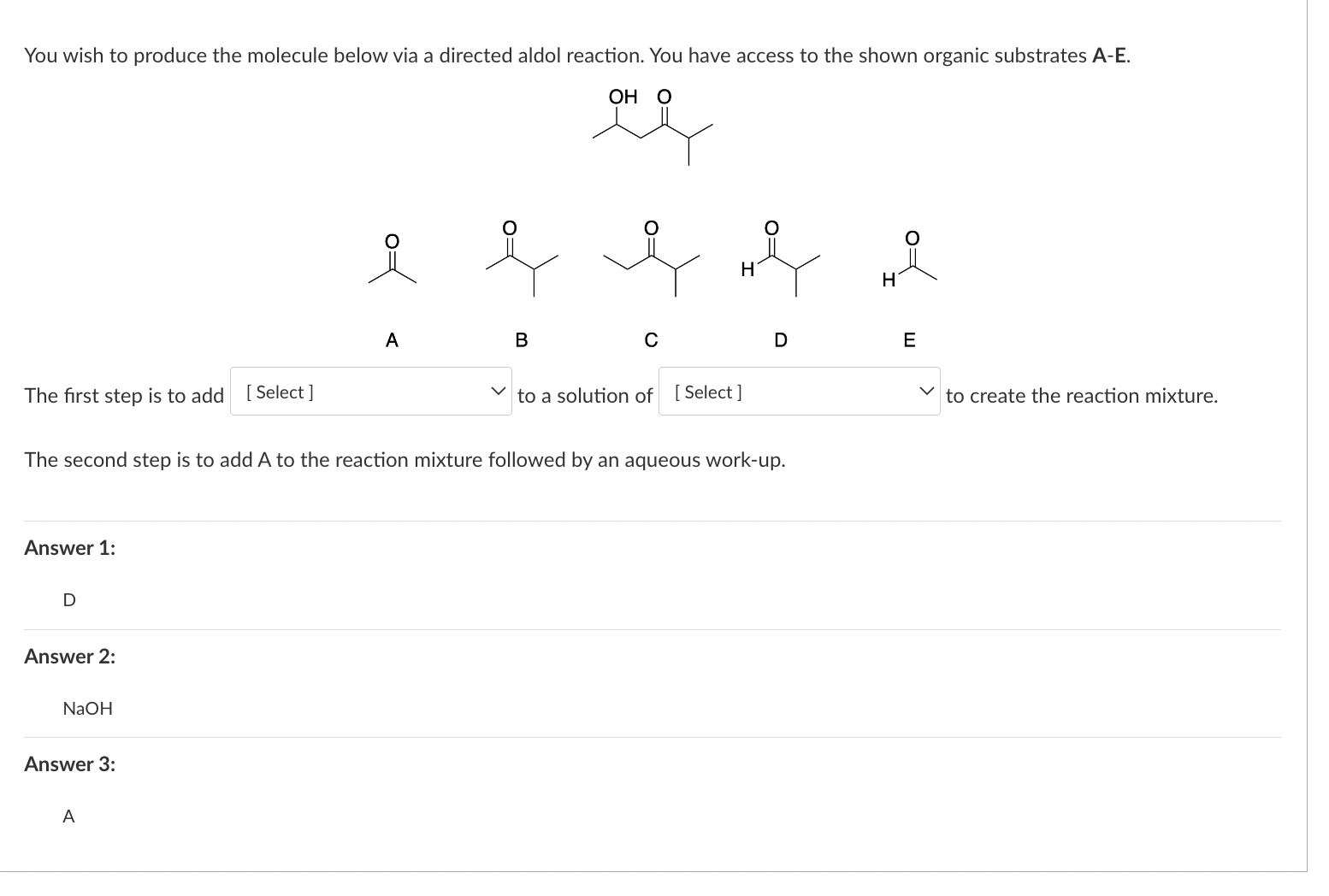 Solved You wish to produce the molecule below via a directed | Chegg.com