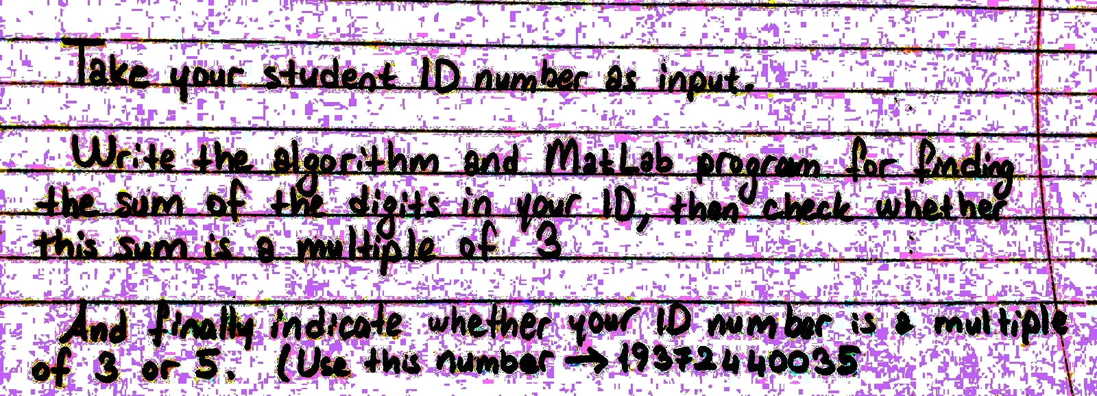 Solved your student ID number as input Write the algorithm | Chegg.com