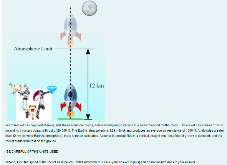 Solved M2-2 b) After the rocket passes through the | Chegg.com
