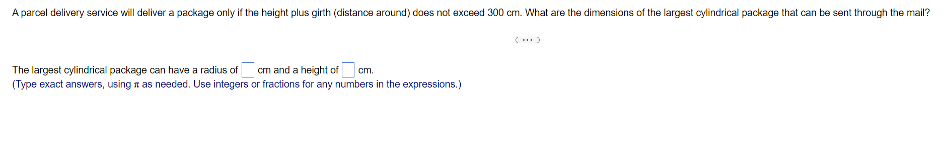 Solved The largest cylindrical package can have a radius of | Chegg.com