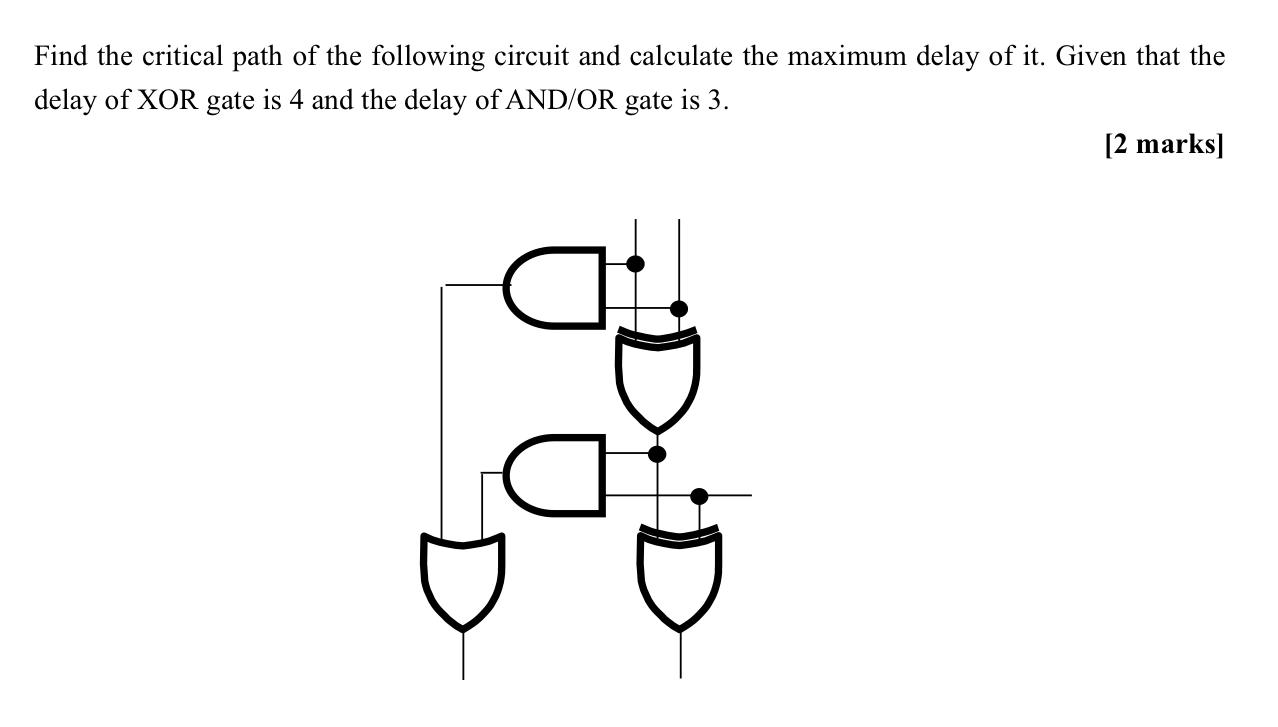 Solved Find the critical path of the following circuit and | Chegg.com