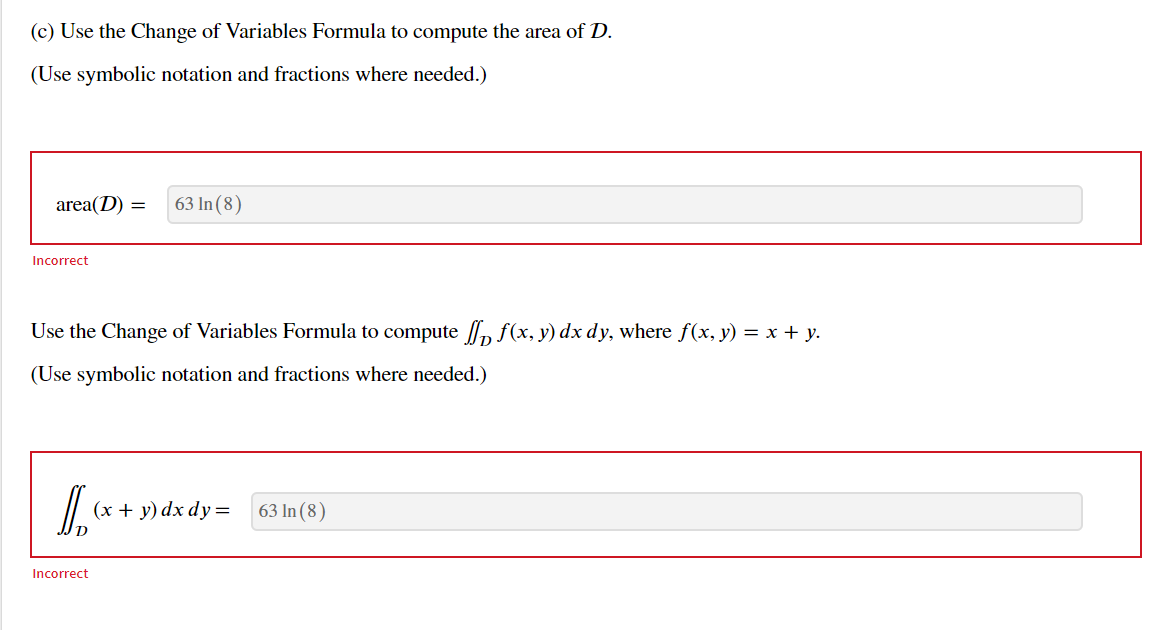Solved Let D be the image of R=[1,2]×[1,4] under the map | Chegg.com