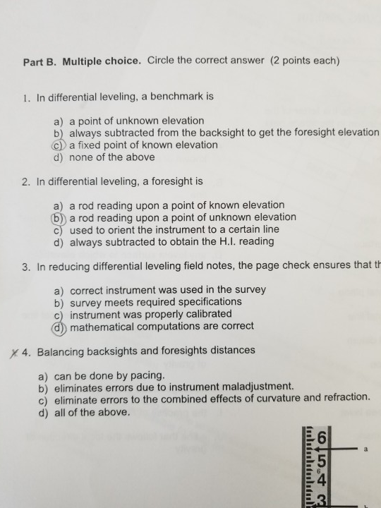 Solved Part B. Multiple choice. Circle the correct answer (2 | Chegg.com
