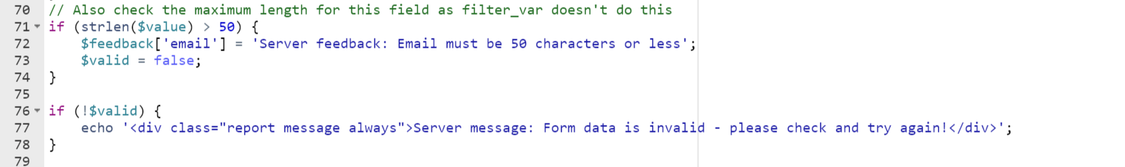 Solved Although the client-side validation checks the | Chegg.com