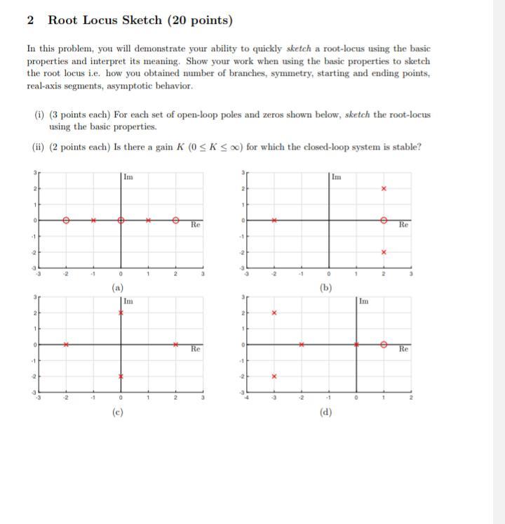 2 Root Locus Sketch (20 points) In this problem, you | Chegg.com
