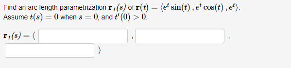 Solved Find an arc length parametrization r1(s) of | Chegg.com