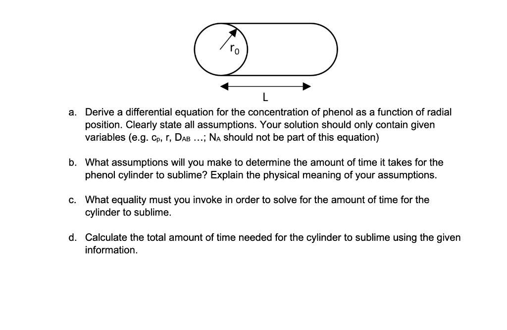 Solved Consider a cylindrical, solid pellet of phenol (A) | Chegg.com