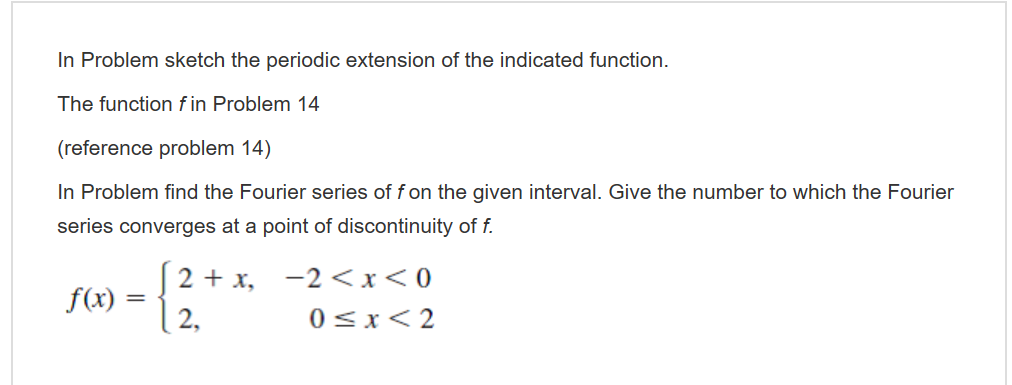Solved In Problem sketch the periodic extension of the | Chegg.com