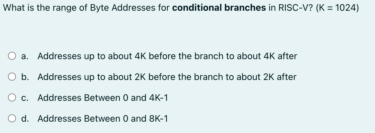 Solved What is the range of Byte Addresses for conditional | Chegg.com