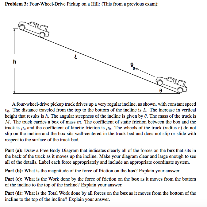 Solved Problem 3: Four-Wheel-Drive Pickup on a Hill: (This | Chegg.com