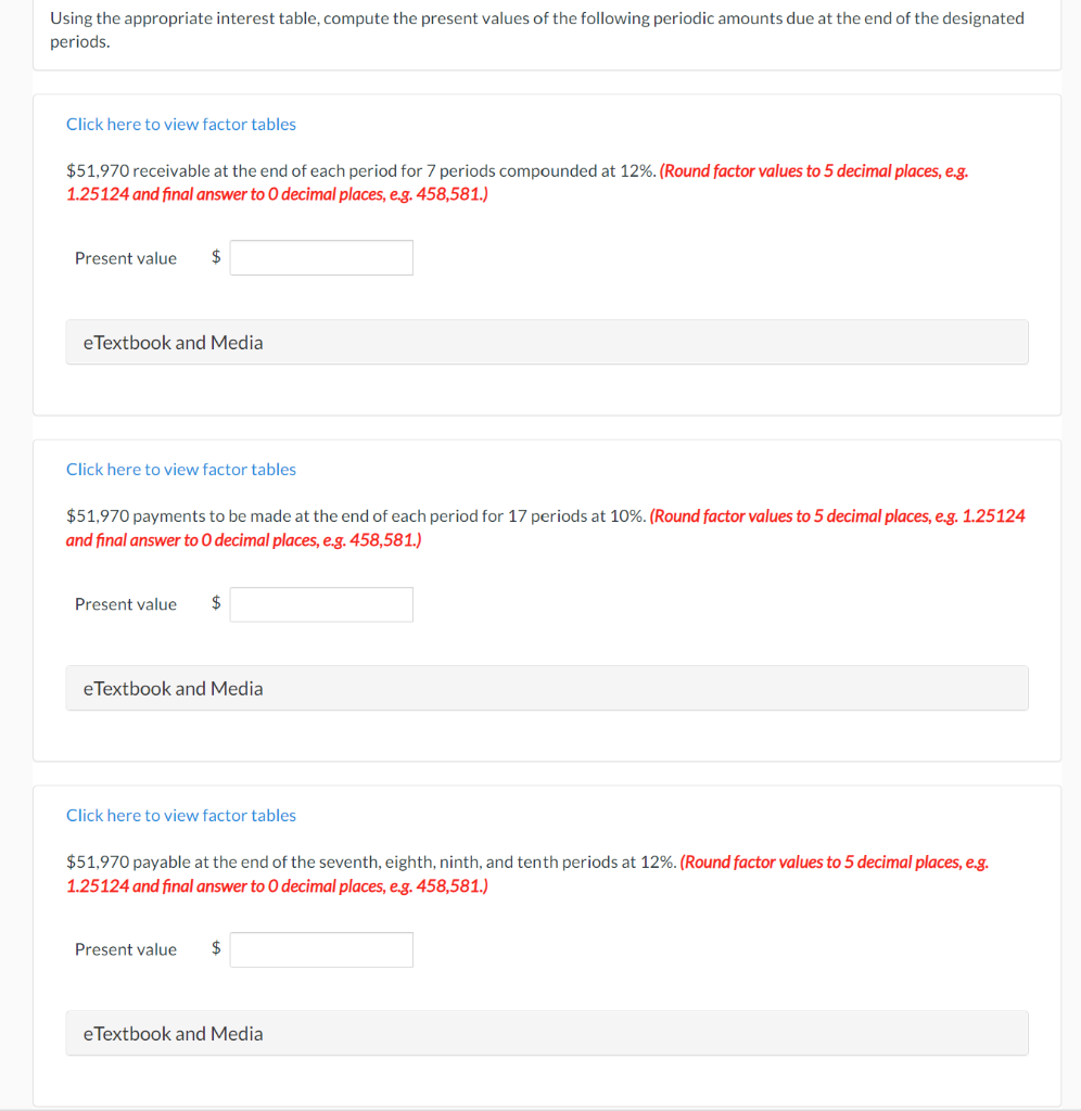 Solved Using the appropriate interest table, compute the | Chegg.com