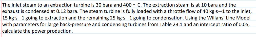 Solved A steam turbine is operating between inlet steam of | Chegg.com