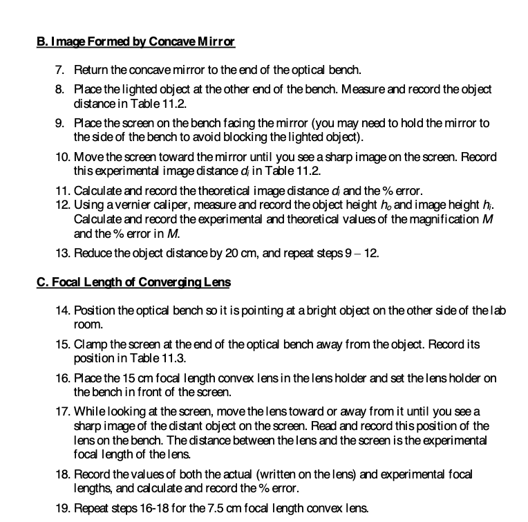 Solved B. Image Formed by Concave Mirror 7. Return the | Chegg.com