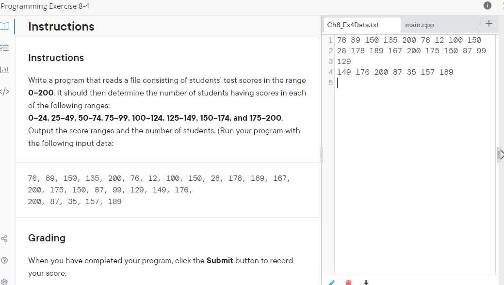 Programming Exercise 8-4 Instructions Ch8 Ex4Data.txt | Chegg.com Programming Exercise 8-4 Instructions Ch8 Ex4Data.txt | Chegg.com