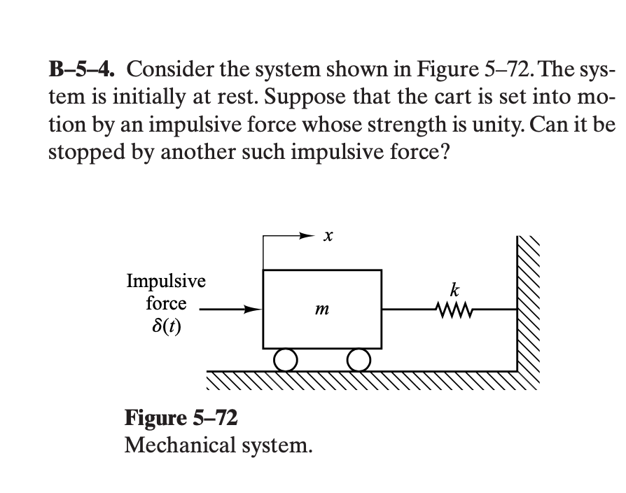 Solved B-5-4. Consider the system shown in Figure 5-72. The | Chegg.com