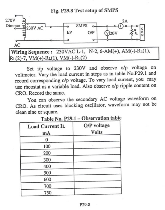 Procedure Study the circuit diagram of SMPS as shown | Chegg.com