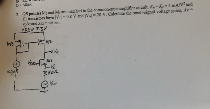Solved Ece322 Wwhl D J Allstot 2 25 Points Ma And