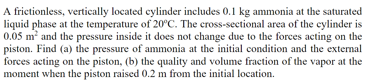 Solved A frictionless, vertically located cylinder includes | Chegg.com